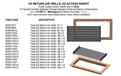 MSI Teak EZ Return Air Grille (EZ Access Insert) Filter Included ...